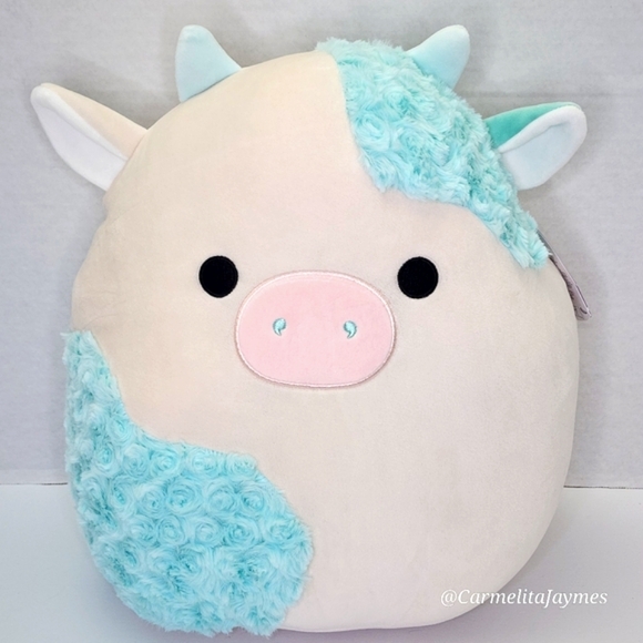 Squishmallows | Toys | Clint Ftm Cream Cow W Blue Rose Shaped Fur Easter 225 Squishmallow Nwt ...